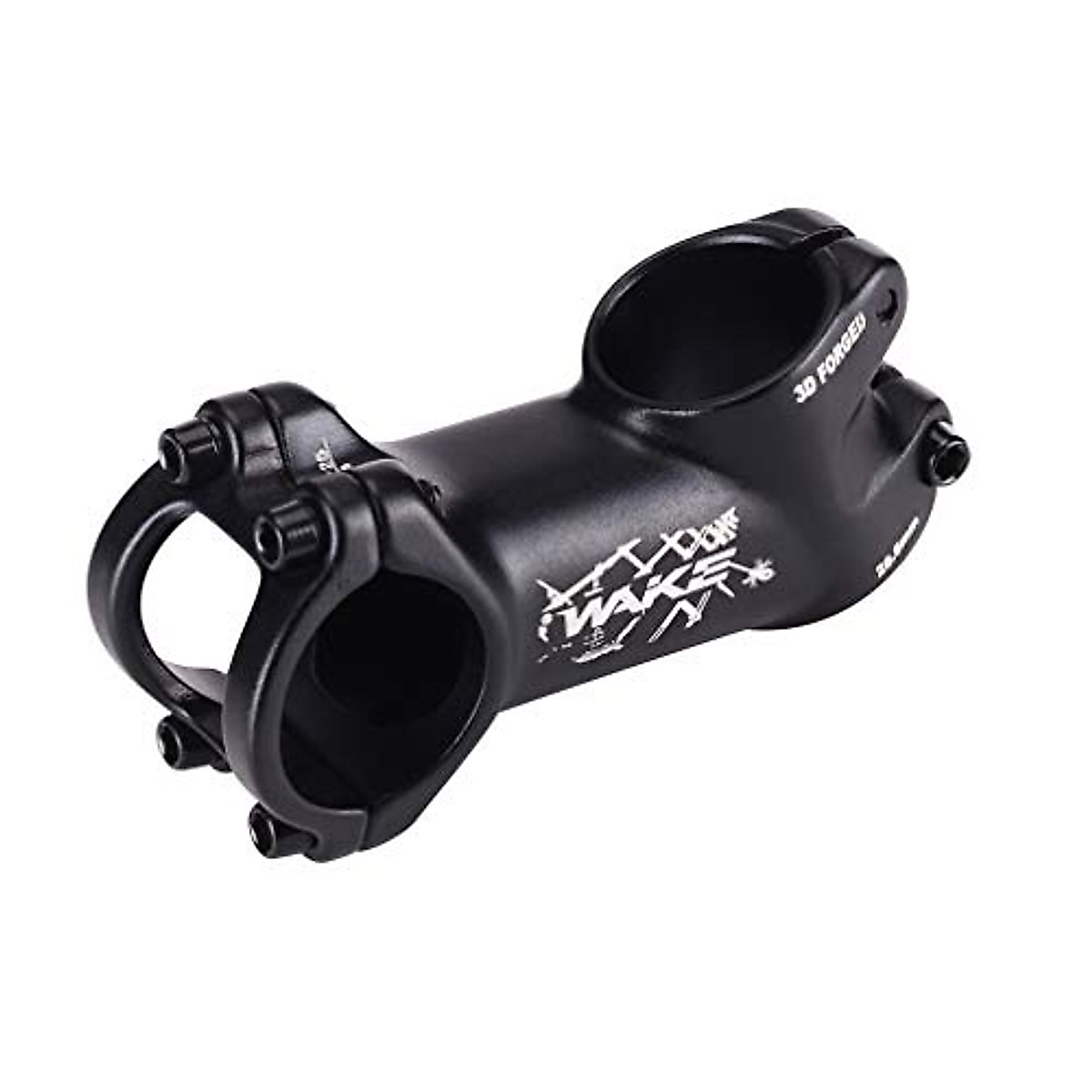 MTB Stem 31.8 Stem 70mm 25 Degree Wake Mountain Bike Stem Short Handlebar Stem for Most Bicycle, Road Bike, MTN, BMX, Fixie Gear, Cycling (Aluminum Alloy, Black)