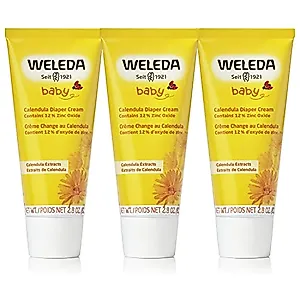 Weleda Baby Calendula Diaper Cream, 2.8 Fluid Ounce (Pack of 3), Plant Rich Protection with Calendula, Chamomile, Sweet Almond Oil, Lanolin and Zinc Oxide