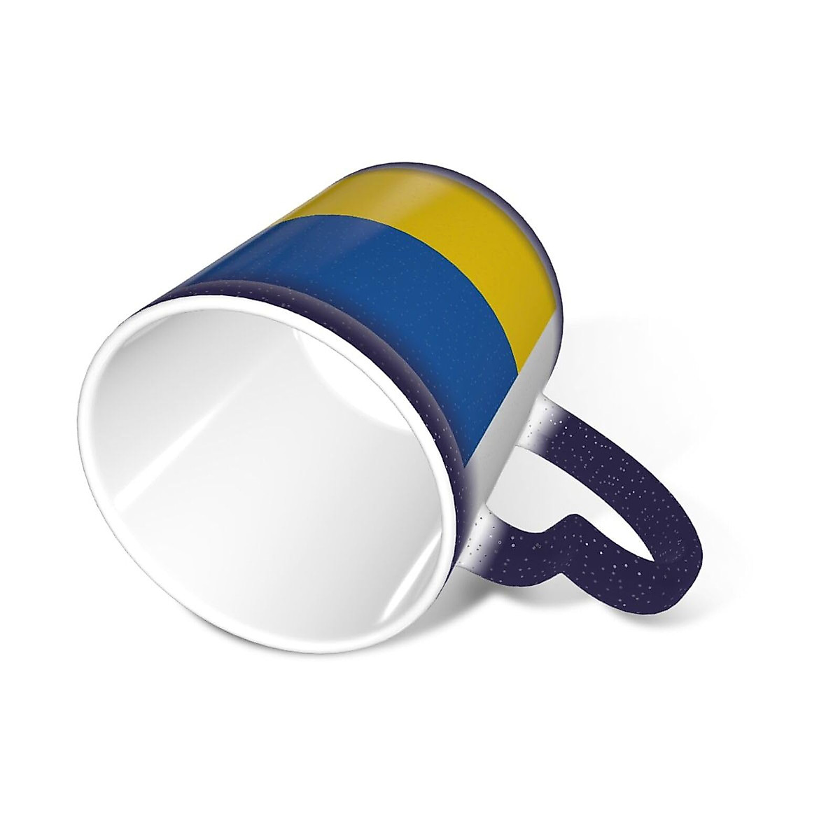 BBEXJIGY Flag of Ukraine Print Thermal Reactive Coffee Mug Ceramic Cups That Change Color with Heat