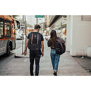 Modoker Mens Canvas Vintage Backpack for Men,Women, Travel Laptop Backpack Fits 17/15.6 Inch Computer & Tablet, Large Bookbag Rucksack Backpack with USB Charging Port, Black