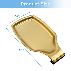 Coufce 8.1 x 4.3 Inch Gold Square Spoon Rest, 304 Stainless Steel Utensil Holder Kitchen Spoon Rest, Cooking Utensils Holder for Stove Top Spatula Ladle, Dishwasher Safe