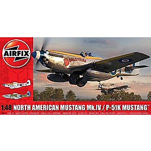 Airfix North American MK IV/P-51K Mustang 1:48 WWII Military Aircraft Plastic Model Kit A05137