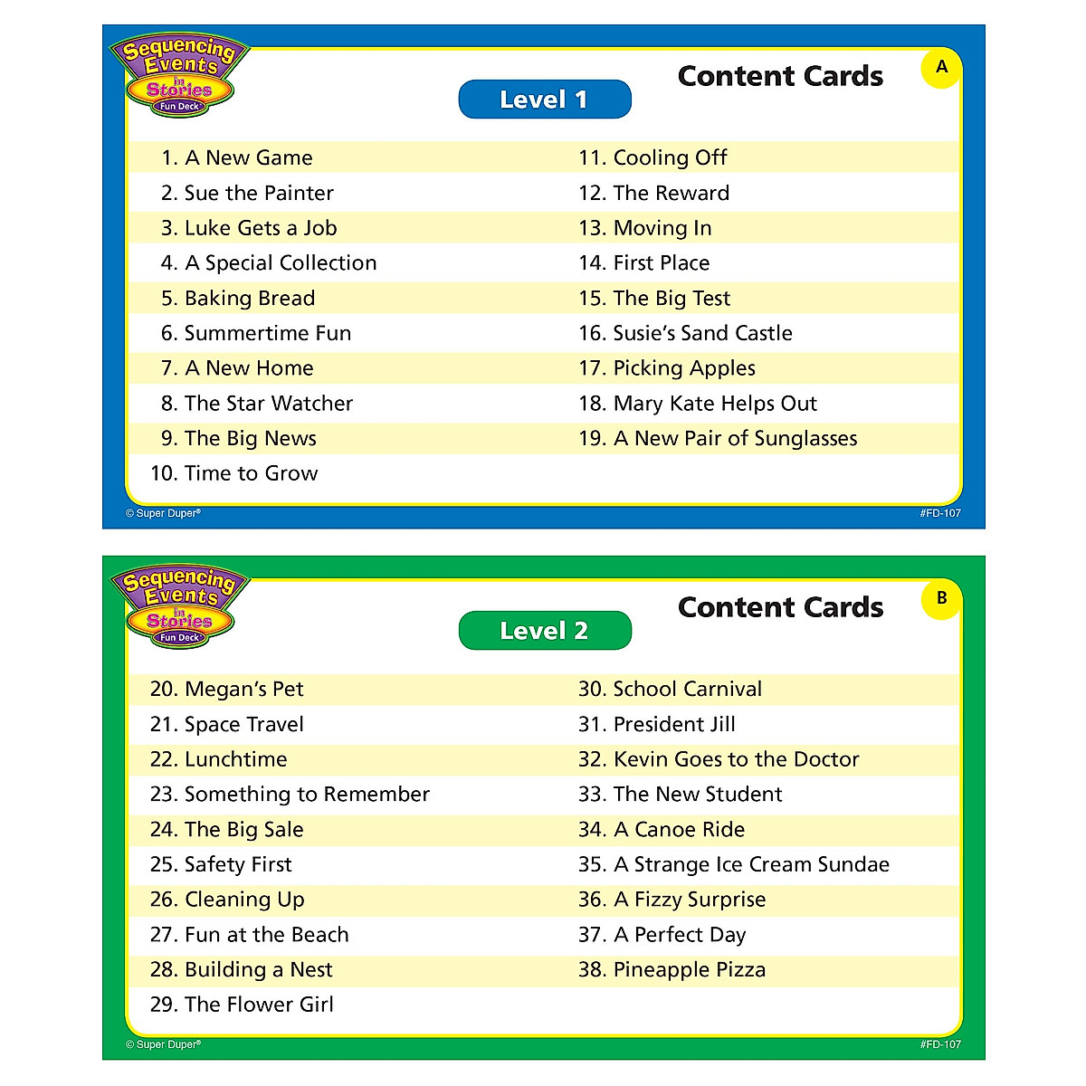 Super Duper Publications | Sequencing Events in Stories Fun Deck Flash Cards | Educational Learning Resource for Children