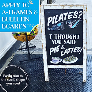 MMFB Black Board Sticker Dry Erase, Chalkboard Wallpaper Stick and Peel Adhesive Roll with 5 Chalks for Wall, Tables, Schools, Home (17.8" X 90.5", 1 Pack)