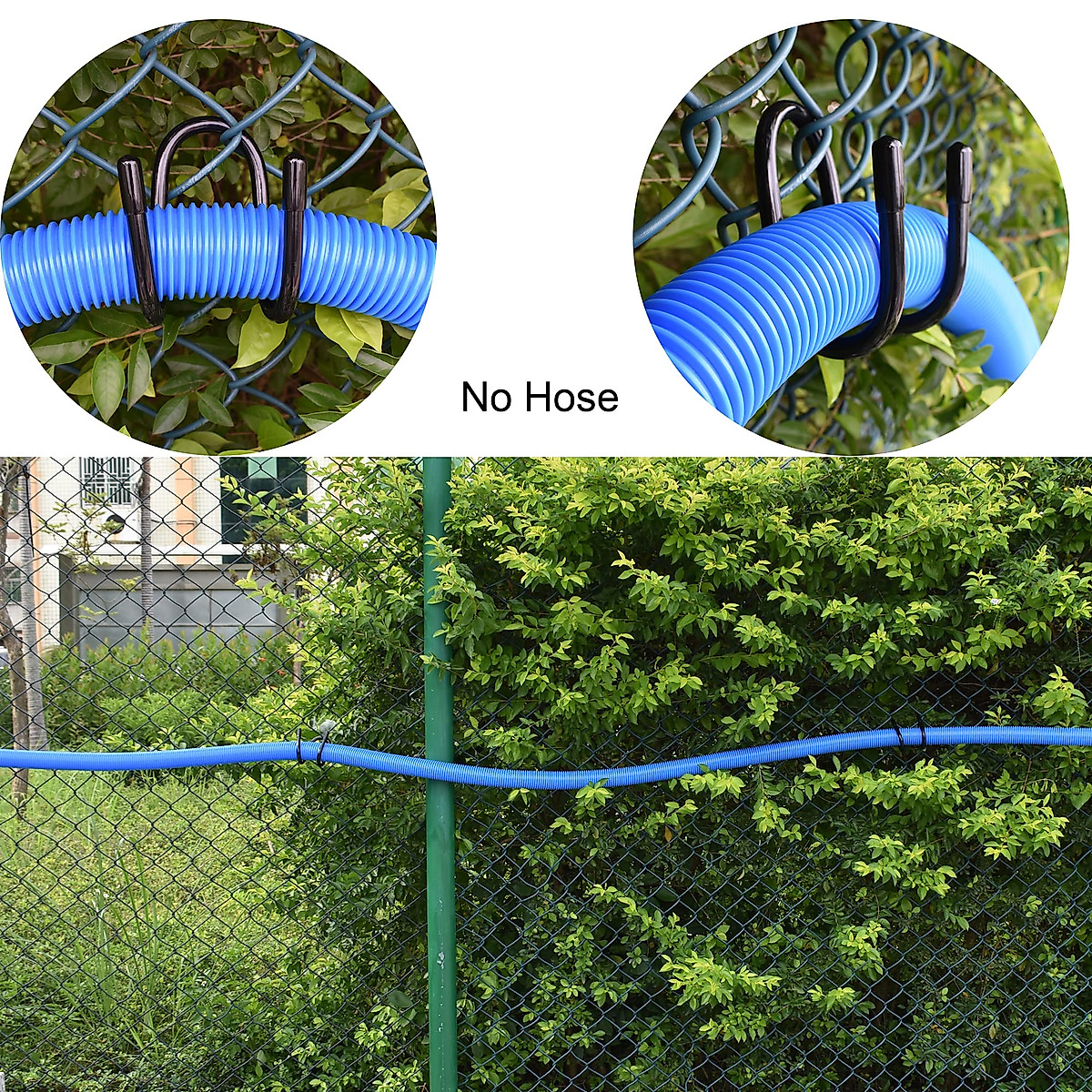 YYST Pool Tool Organizer And Holder Pool Cleaning Accessory Organizer and Holder Rack - Store Poles, Brushes, Nets, Vacuum Heads,Leaf Rakes, Skimmers, Vacuum Hoses and Other Cleaning Attachments (4)