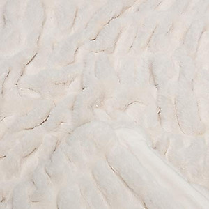 Chanasya Ruched Luxurious Soft Faux Fur Throw Blanket - Fuzzy Plush and Elegant with Reversible Mink Blanket for Sofa Chair Couch Living Room Birthday Gift and Home Decor (50x65 Inches) Cloud