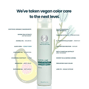 COLURE Super Luxe Conditioner Instantly Repairs Dry, Damaged Color-Treated Hair. A Vegan, Organic, Conditioner, and Hair Treatment.