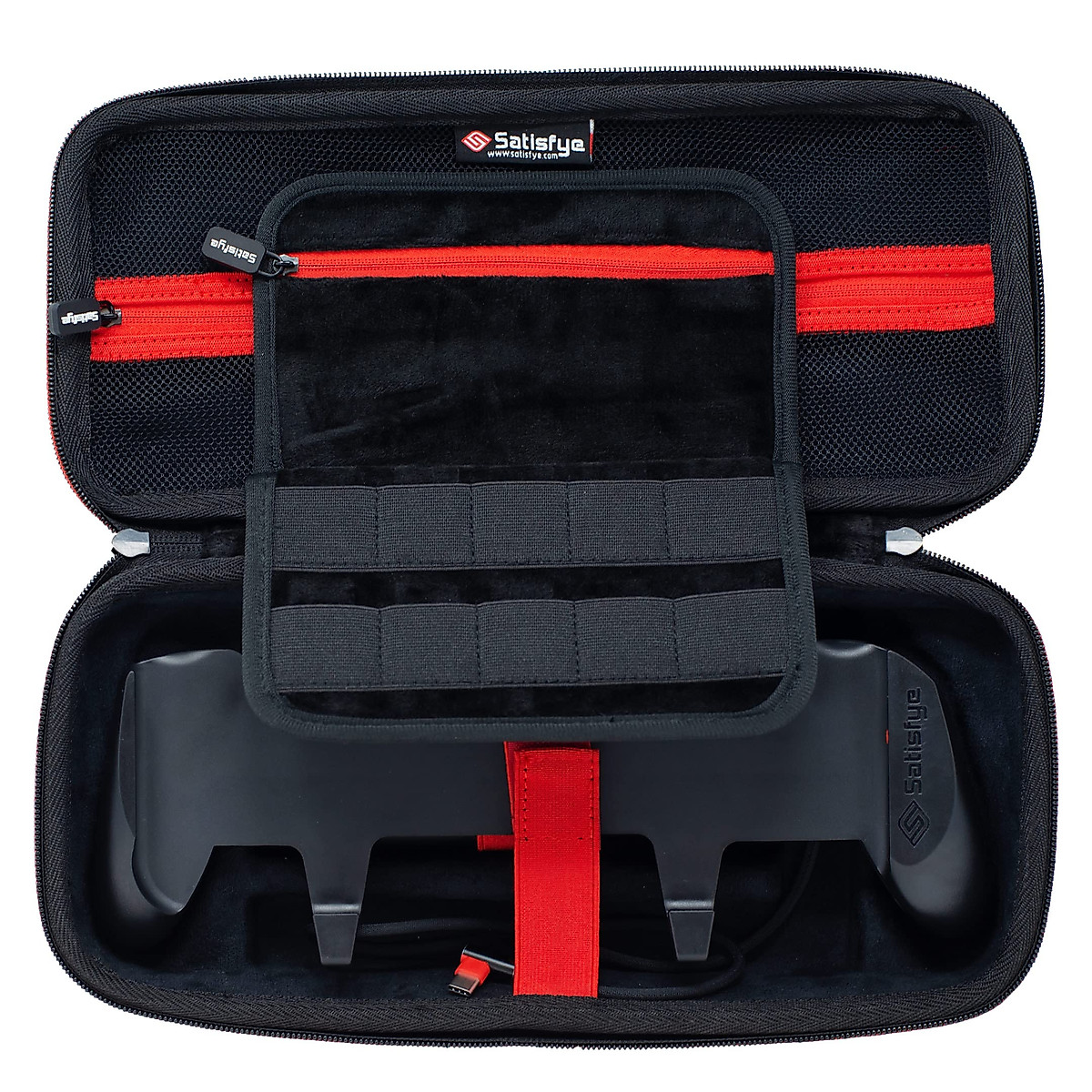 Satisfye – ZenGrip Pro Gen 3 OLED Elite Bundle, Accessories Compatible with Nintendo Switch - The Bundle includes: Grip, Elite Case and a Low Profile USB C-C Cable. BONUS: 2 Thumbsticks+1 JoyCon Rail