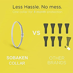 SOBAKEN Flea Collar for Cats, Flea and Tick Prevention for Cats, Natural Cat Flea Collar, One Size Fits All, 13 inch 8 Month Protection - 1 Pack