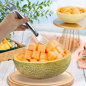 2Pcs 2-in-1 Watermelon Fork Slicer, Watermelon Slicer Cutter Stainless Steel Fruit Forks Slicer Tool for Summer Family Parties Camping Watermelon Cutting Artifact