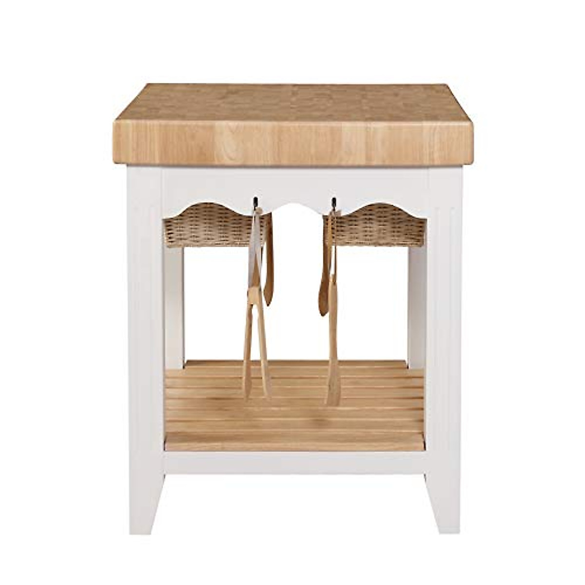 Powell Furniture Kitchen Island, White, 30" x 30" x 36.1/4"