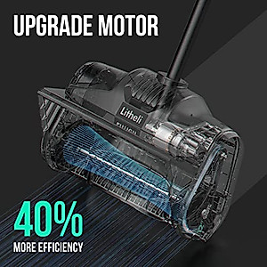Litheli Cordless Snow Shovel, 20V 12-Inch Battery Powered Snow Thrower, Battery Snow Blower with Auxiliary Handle, with 4.0Ah Li-ion Battery & Charger