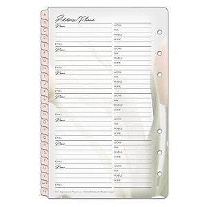 FranklinCovey - Blooms Address/Phone Tabs - Expansion for Planners (Compact, Pink/Green)
