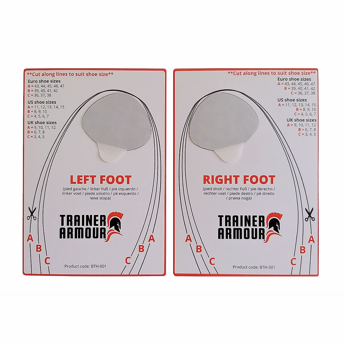 Trainer Armour - Big Toe Hole Preventer, self-Adhesive Patches with a Clever applicator. Shoe Toe Burst Toe Box Blowout Prevention Insert, Toe Hole Area Repair Patch. for Running Shoes and Sneakers.