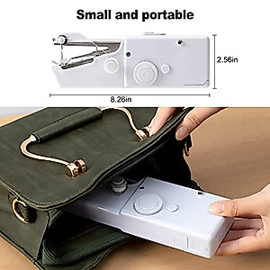 Handheld Sewing Machine, Quick Sewing Portable Sewing Machine, Mini Handheld Sewing Machine, Portable Sewing Machine Suitable for Home, White