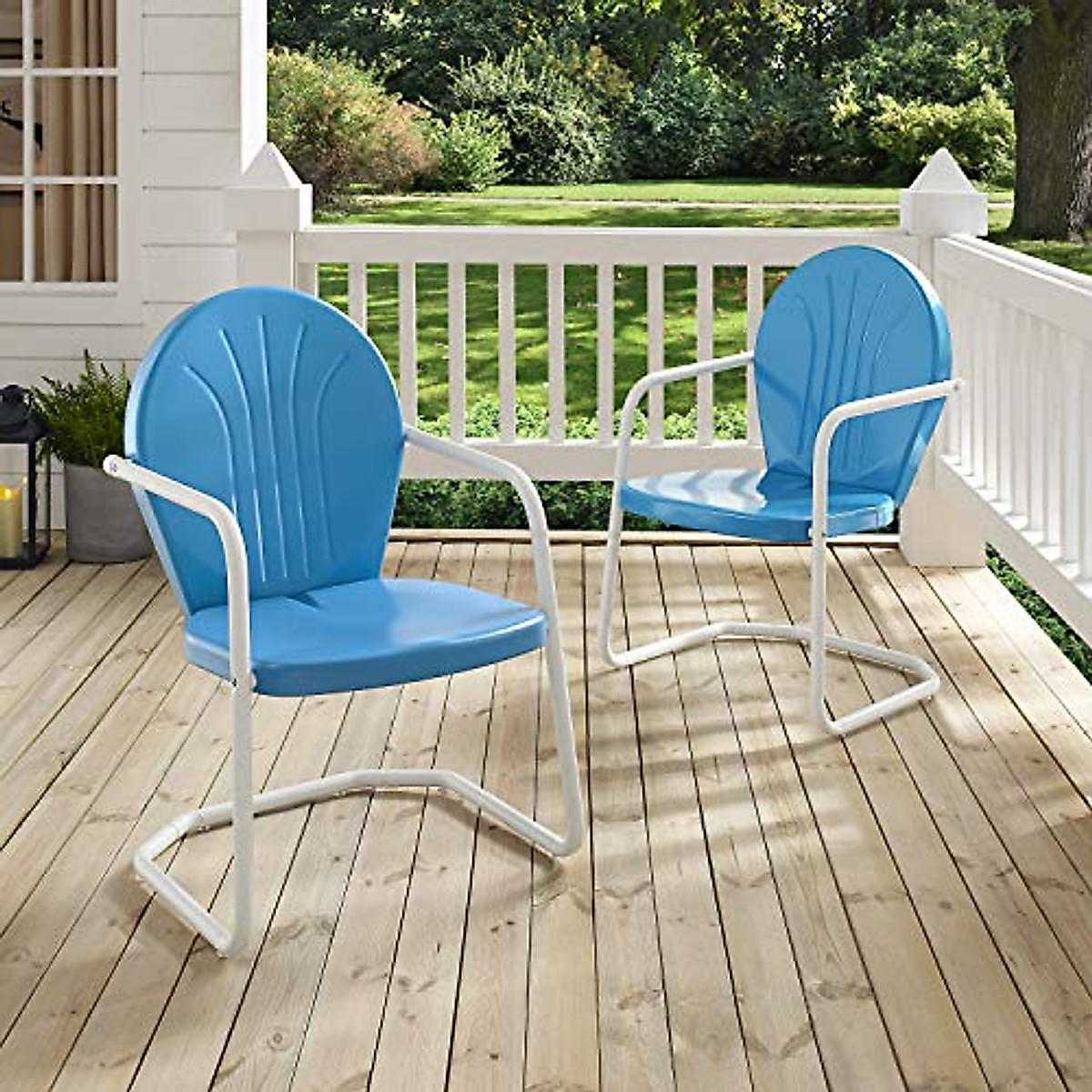 Crosley Furniture Griffith Metal Outdoor Chair - Sky Blue