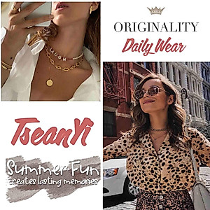 TseanYi Wide Lace Choker Necklace White Hollow Lace Collar Necklace Elastic Clavicle Necklace Chain Fashion Jewelry for Women(White)