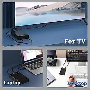 Tccmebius External Hard Drive Enclosure USB 3.0 to SATA Docking Station for 2.5 3.5 Inch SATA I/II/III HDD SSD with USB A/C Cable, Up to 20TB, Support UASP Automatic Sleep Function, Tool-free (TCC-S8)