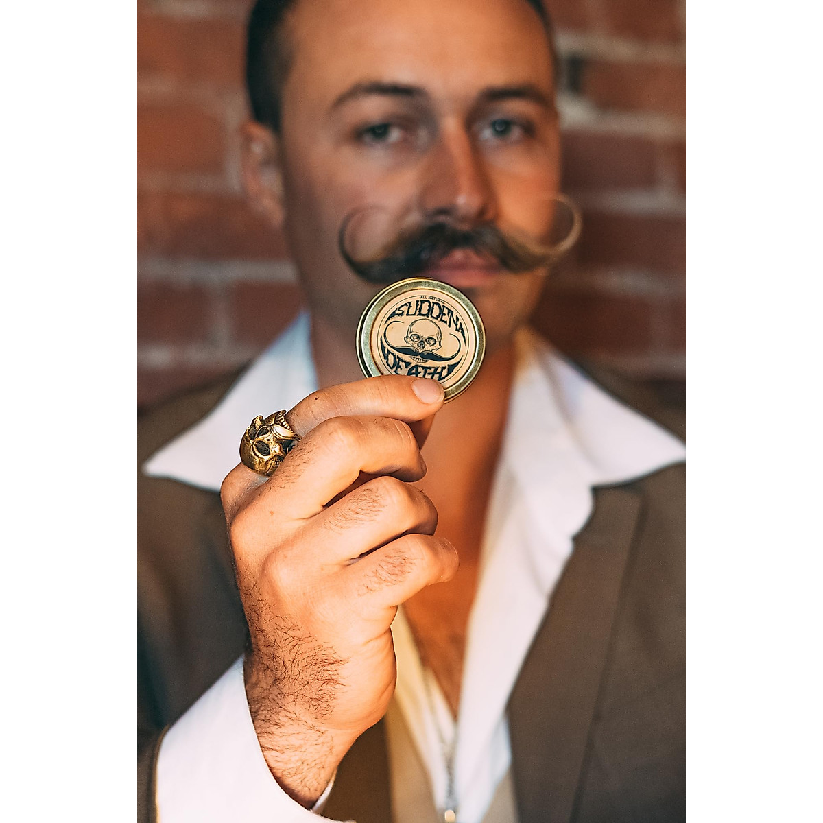 THE VINTAGE GROOMING CO. Sudden Death Strong Hold Mustache Wax and Night Fury Mustache Wax Remover Oil Set