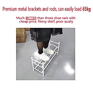 N-A MINGMING.NING Shoe Rack Shelf Expandable Stackable 3-Tiers Simple Shoe Storage Organizer Small White For Bedrooms/Doorways/Entryway - 1Set