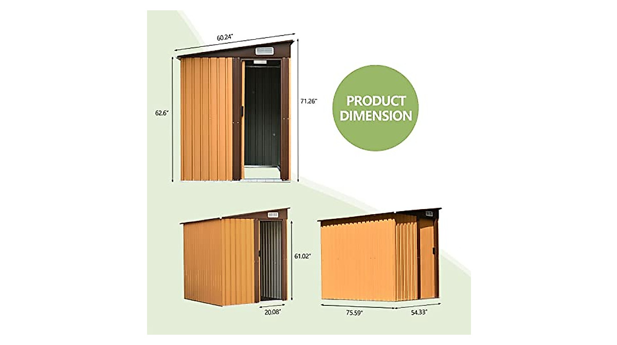 Outdoor Storage Shed 4.5x6.3 ft - Steel, Weatherproof and Easy to Access