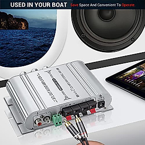Facmogu ST-838 2.1CH Audio Power Amplifier, RMS 20Wx2+40W Class D Stereo Digital Audio Amp with Subwoofer Output, 80W Mini Subwoofer Amplifier Audio Stereo Bass Amp with DC12V Power Adapter - Silver