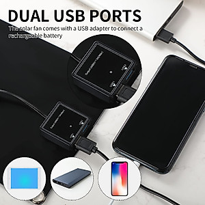 10w 12v Solar Panel Dual Fans Kit Waterproof Outdoor Solar Powered Exhaust Ventilation Fan Dual USB Portable Solar Attic Fan for Chicken Coop Greenhouse Shed PET Houses Window (1 Set)