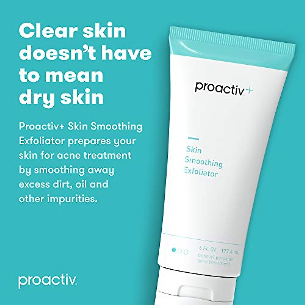 Proactiv+ Benzoyl Peroxide Wash - Exfoliating Face Wash for Face, Back and Body - Benzoyl Peroxide 2.5% Solution - Creamy and Gentle Moisturizing 90 Day Acne Treatment, 6 Oz