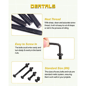 Crib Screws Hardware Replacement Kit - 28 Set Baby Bed Frame Bolts &Barrel Nuts Set,M6x20/40/60/80 mm Hex Drive Socket Cap Screws Barrel Nuts