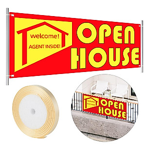 Large Open House Flag Banner for Real Estate Agents for Rent Moving Sale Signs by Owner Yard Sign Door Signs for Business Home Outside Agents Supplies (1)
