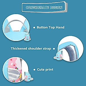 HWJIANFENG Little Kid Toddler Mini Backpack with Leash Harness Lunch Box Cute Angel Unicorn Preschool Daycare Nursery School Bag