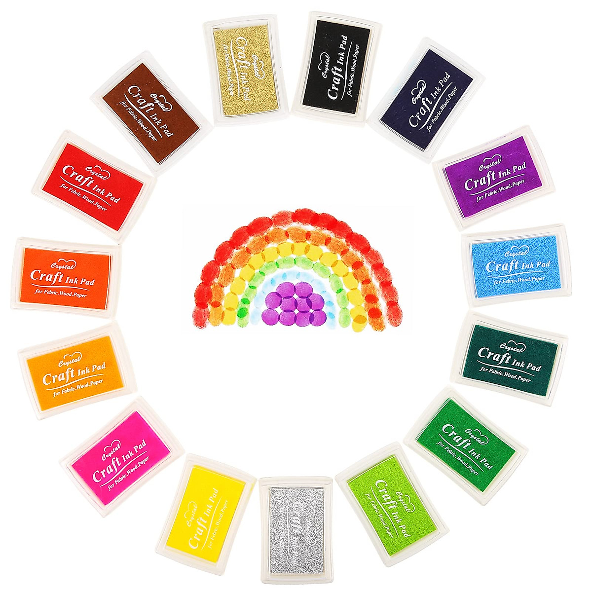 Ink Pads, Stamp Pads for Rubber Stamps, 15 Solid Colors Available for Craft Scrapbooking Fingerpaint on Paper Wood Fabric