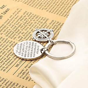 Gzrlyf Mentor Keychain with Compass Charm Mentor Appreciation Gifts for Mentor Leader (Mentor Keychain C)