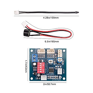Comidox 2PCS DC 12V 4 Wire PWM PC CPU Fan Temperature Control Speed Controller Module CPU High-Temp Alarm
