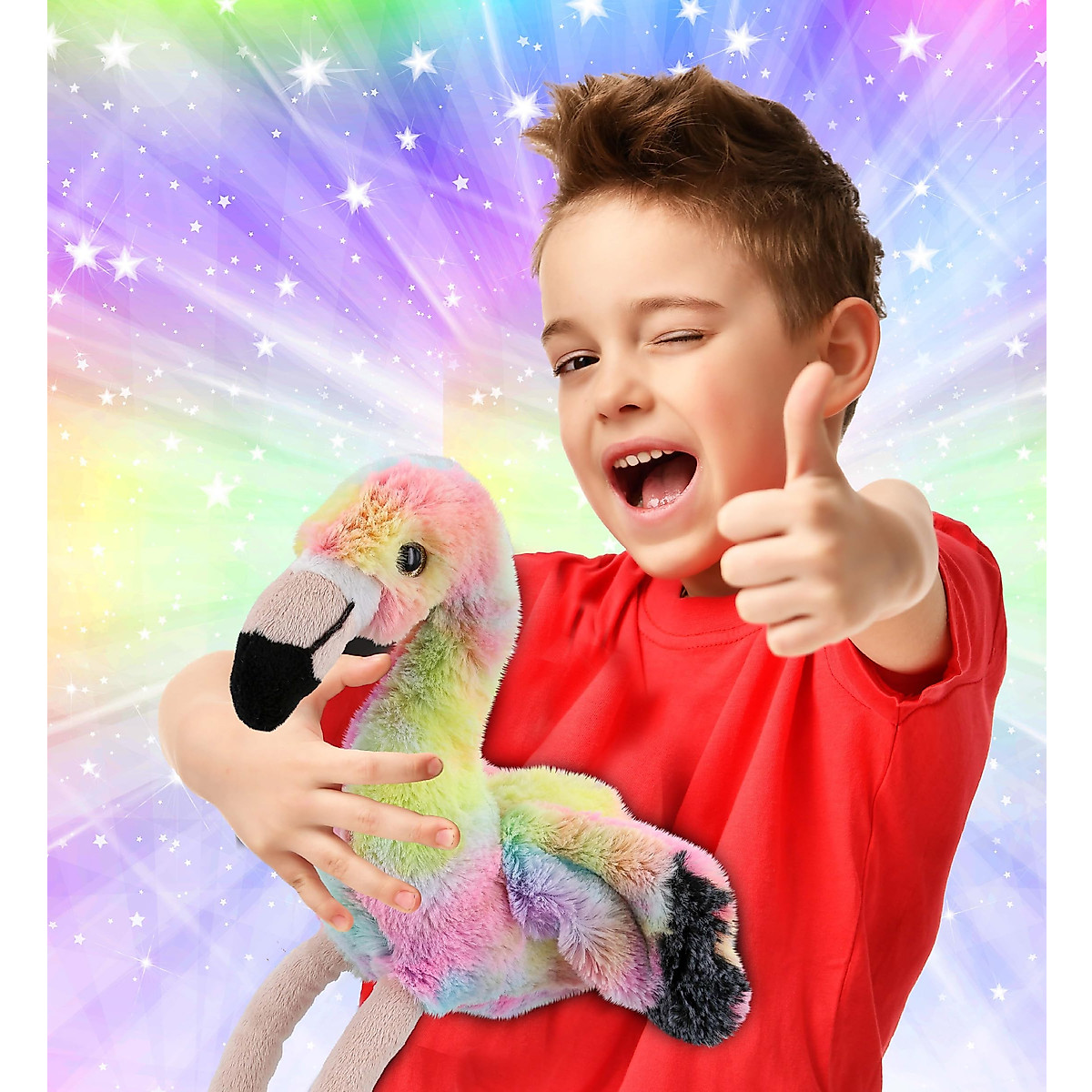 DolliBu Plush Flamingo Stuffed Toys - Super Soft Huggable Flamingo Plush Kit, Adorable Tropical Bird Plush Toys, Cute Flamingo Cuddle Gifts for Kids and Adults - 2 Pack