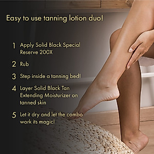 Millennium Tanning Solid Black 200X Tanning Lotion & Tan Extender Lotion, 13.50 & 18.25 Fluid Ounces