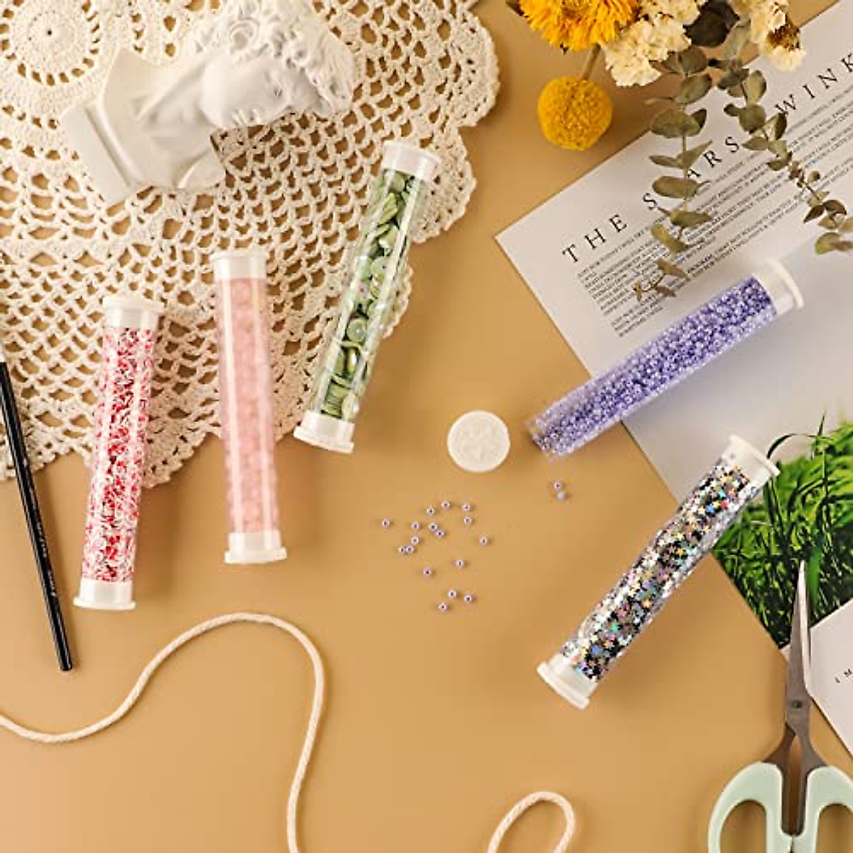 BAOFALI 20Pcs Large Clear Plastic Empty Tubes Storage Transparent Plastic Test Tube Container Both Ends with Lid Tubes Bead Container Set forDIY Craft Supply Storage Candy Storage（5 x1inch）