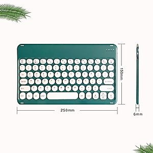 ElecMosWN Urtra Slim Bluetooth Keyboard for iPad Mac,Compact Rechargeable Wireless Keyboard for iPad,iPad Pro/Mini/Air,iPhone,MacBook,Windows Laptop Surface Pro Android Tablet Smartphone(Green)