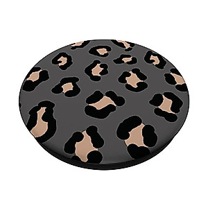 Cute Animal Graphite Cheetah Print Leopard Design PopSockets Standard PopGrip