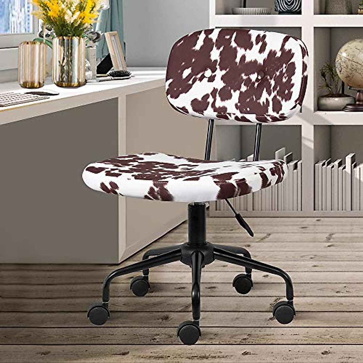 GIA Ayrshire Cow Pattern Without Arms Chair, White and Brown
