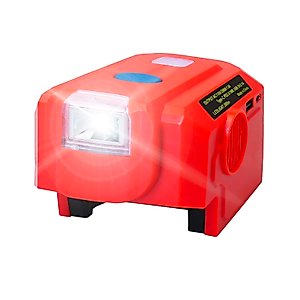 200W Power Inverter Generator Fit for Milwaukee M18 18V Battery, DC 18V to AC 110V-120V Portable Power Station with USB Type C Fast Charging and LED Light USB Charger Adapter