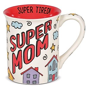 Enesco Our Name is Mud Super Mom Coffee Mug, 1 Count (Pack of 1), Multicolor