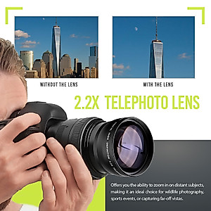 Ultra Deluxe Lens Kit for Canon EOS M50 Mark II with 55-200mm, Fujifilm XT-200 with 15-45mm, Nikon Z5 with 24-50mm, D3100, D3200, D3300, D5100, D5200, D5300, D5500 with NIKKOR 18-55mm Lens