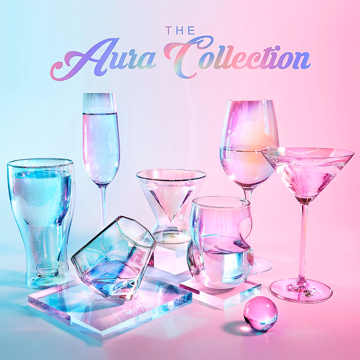 Dragon Glassware Shot Glasses, Iridescent Diamond Shaped Glass Set, Cute and Unique Barware, Naturally Aerates, Dishwasher Safe, 2 oz Capacity, Set of 4