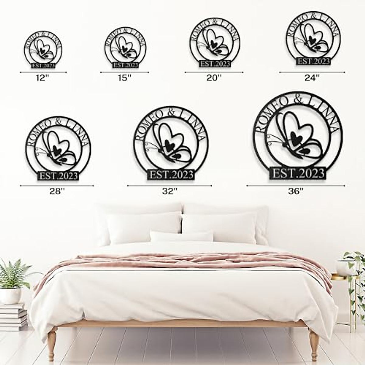 Personalized Metal Last Name Signs for Home Decor Wall Name Signs Family Sign For Wall Art Decor Personalized Wedding Gift Metal Name Signs Wall Decor,Butterfly Metal Name Sign