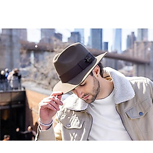 Indiana Jones Men's Wool Felt Fedora, Brown, Large