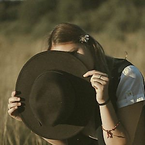 Lisianthus Women Belt Buckle Fedora Hat Black