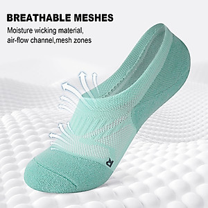 Gonii No Show Socks Womens Athletic Compression Running Low Cut Cushioned Socks 5 Pairs