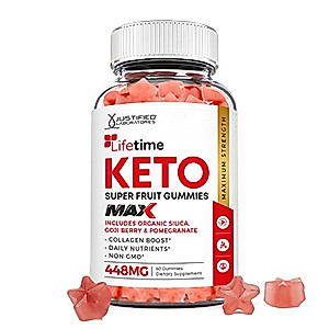 Justified Laboratories Lifetime Keto Max Gummies 448MG Contains Organic Bamboo Acai Berry with Pomegranate Juice 60 Gummys