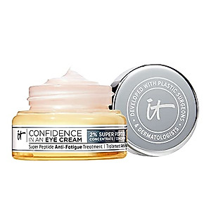 IT Cosmetics Confidence in an Eye Cream, Anti Aging Eye Cream for Dark Circles, Crow's Feet, Lack of Firmness & Dryness, 48HR Hydration with 2% Super Peptide Concentrate, for Day + Night - 0.5 fl oz